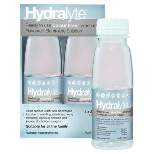 Hydralyte Ready to use Colour Free Lemonade Flavoured Electrolyte Solu